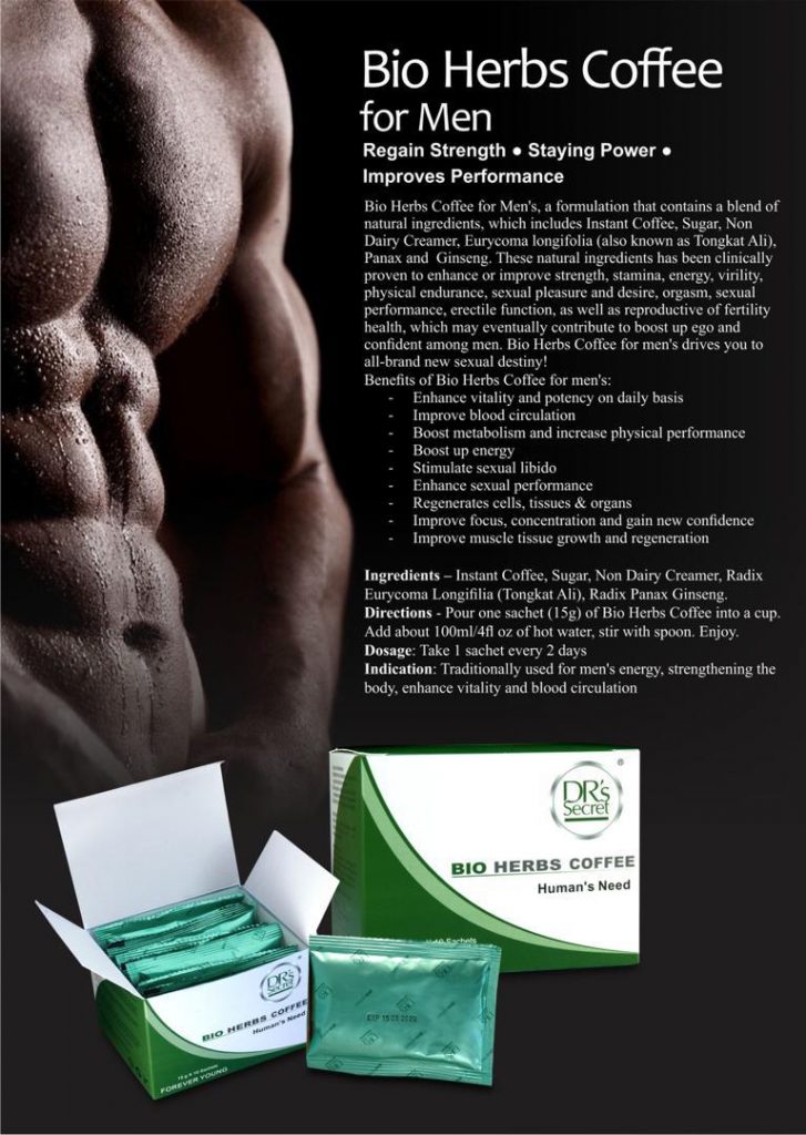 CAFÉ ORIGINAL Dr's Secret BIO AUX HERBES POUR HOMME et FEMME 15g x 6 ...